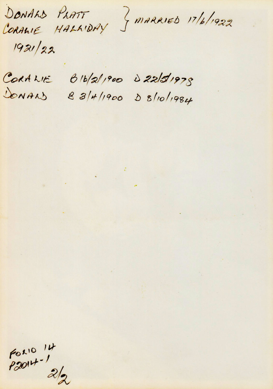 Donald Platt With Coralie Halliday – Bayswater Historical Society